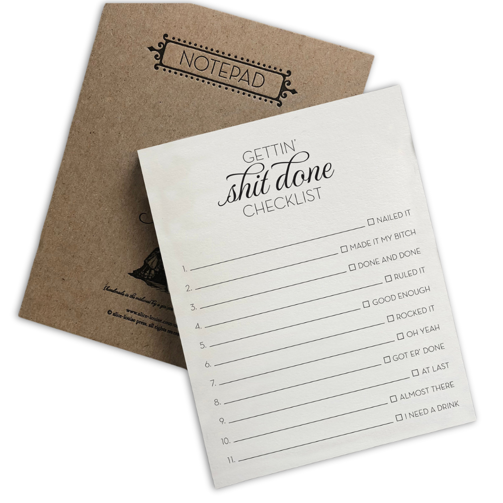 Getting Shit Done Checklist – Off the Wagon Shop