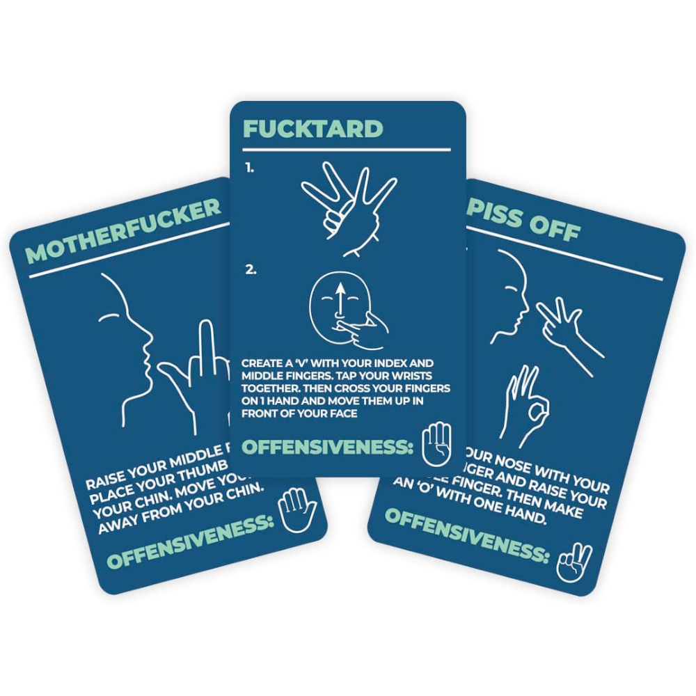 How To Swear in Sign Language Card Pack – Off the Wagon Shop
