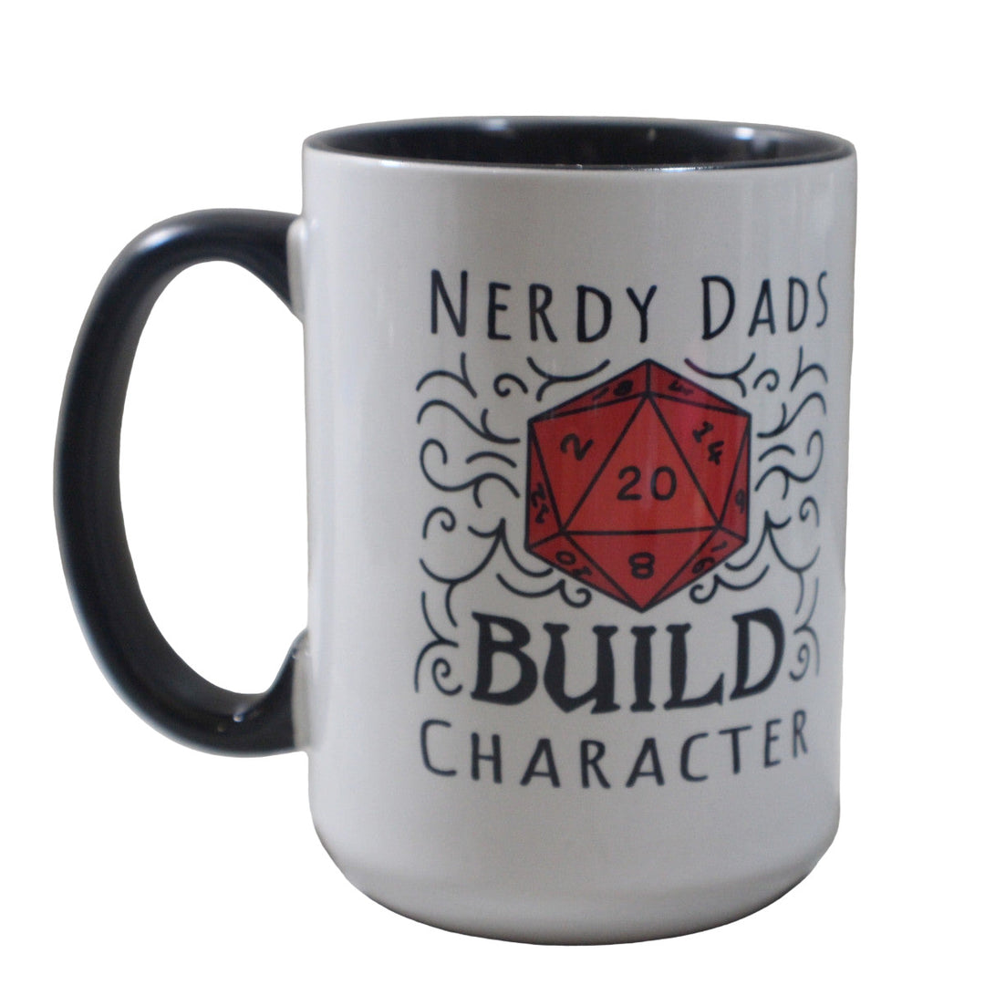 Nerdy Dads Build Character DND Mug – Off the Wagon Shop